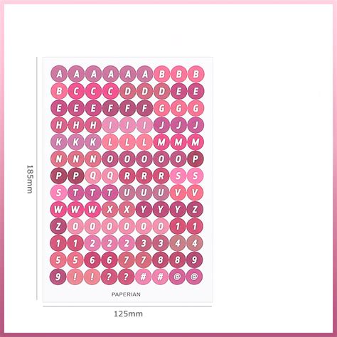 1sheet Color Circular Alphanumeric Labels Sticker Journal Diary Scrapbooking Stickers Shopee