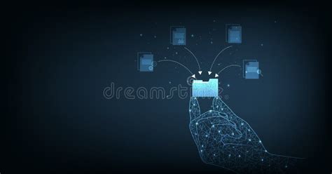 Document Management System Concept Stock Vector Illustration Of Office Linked 287004601