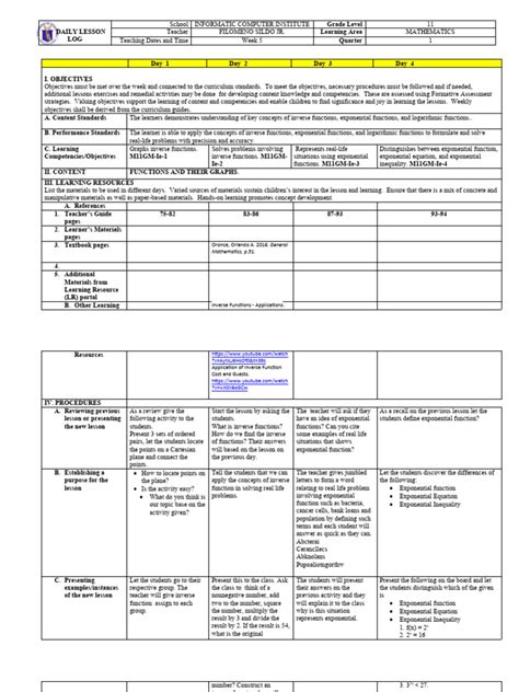 dll gen math week 5 pdf function mathematics exponential function