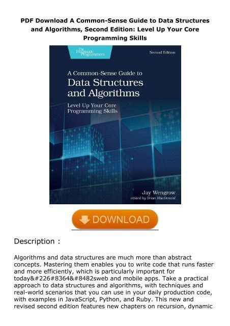 Pdf Download A Common Sense Guide To Data Structures And Algorithms