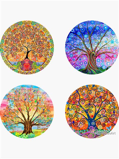 Tree Of Life 4 Sticker Sheet Sticker For Sale By MarkBetsonArt Redbubble