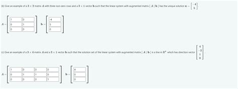 solved b ﻿give an example of a 3×2 ﻿matrix a with three