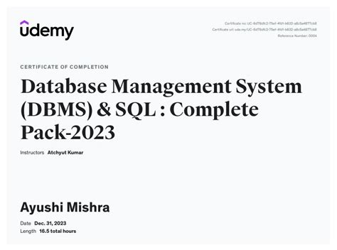 Dbms Sql Udemycertification Datamanagement Continuouslearning Ayushi Mishra