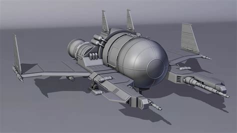 Spaceship 3d Model Blender Flippednormals