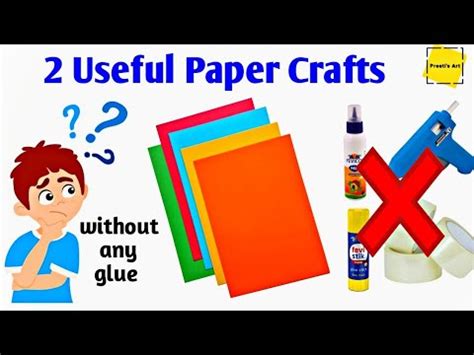 Very Easy Paper Crafts Without Any Glue Easy Paper Crafts Craft No Glue Craft Preetisart