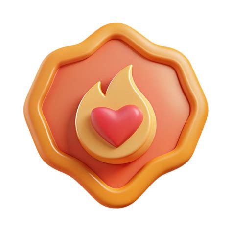 Elegant Memorable Heart Shaped Badge With A Simple Flame Icon Flat Color Scalable Crisp Edges