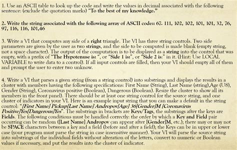 Solved 1 Use An Ascii Table To Look Up The Code And Write