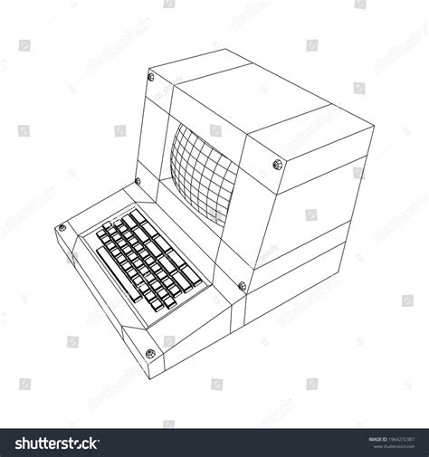 classic retro personal computer programming code เวกเตอร์สต็อก ปลอด