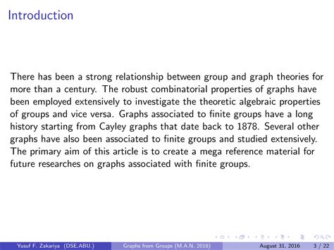 Graphs From Finite Groups An Overview Pdf Physics Science