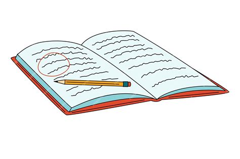 Premium Vector Open Book With Highlighted Text And Pencil