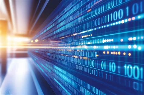 Vibrant Digital Data Flow On Computer Screen By Generative Ai Stock Illustration Illustration