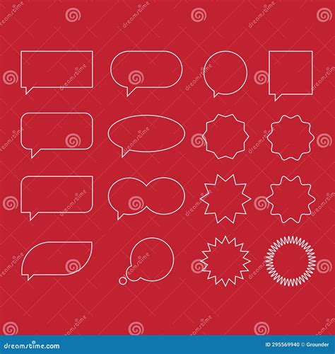 Simple Line Speech Bubble Set Stock Vector Illustration Of Graphic Border 295569940
