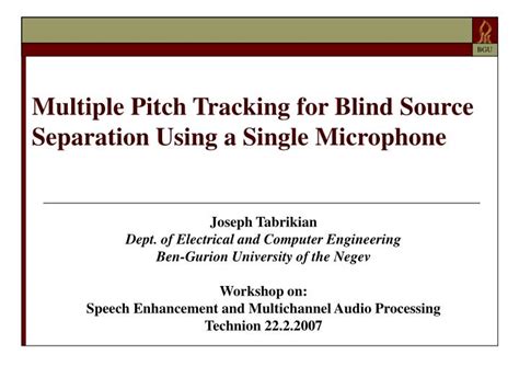 Ppt Multiple Pitch Tracking For Blind Source Separation Using A