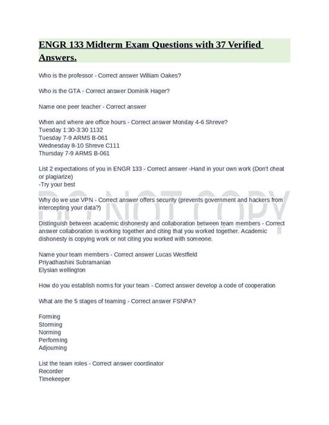 Engr 133 Midterm Exam Questions With 37 Verified Answers Exams