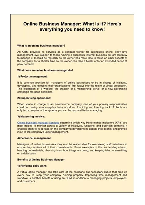 PPT Online Business Manager What Is It Here S Everything You Need