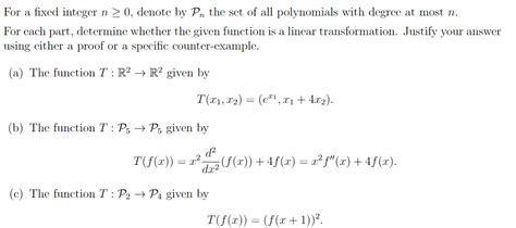 Solved For A Fixed Integer N Denote By Pn The Set Of All Chegg