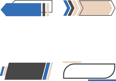 Title Box Shape Label Frame Bar Button Tag Design Element Icon Set