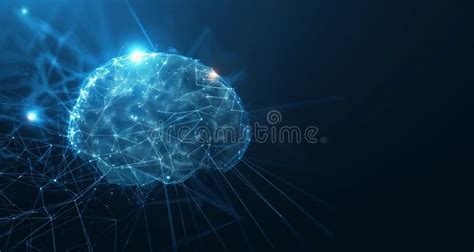 Digital Brain With Neural Network Connections Visualized In Abstract