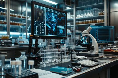 Cutting Edge Laboratory Setup Stock Illustration Illustration Of