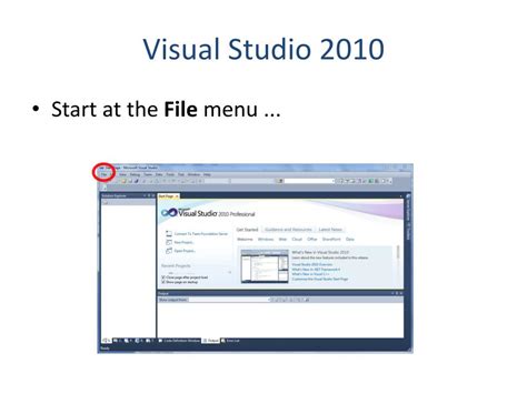PPT Creating Projects Using Microsoft Visual Studio 2010 PowerPoint Presentation ID 2934755