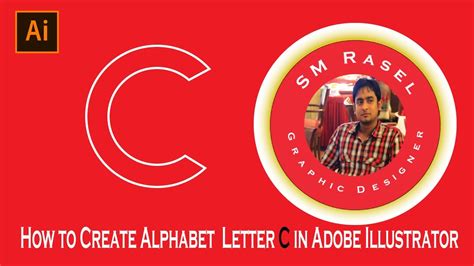 How To Create Alphabet Letter C Adobe Illustrator Tutorial Youtube