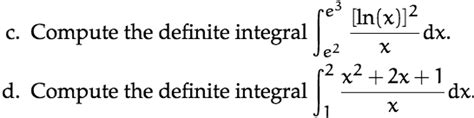 Solved Compute The Definite Integral