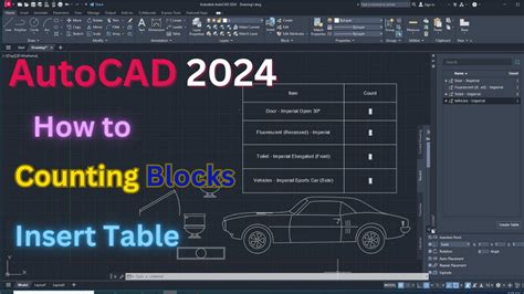 How To Count Autocad Blocks And Insert Table Of Blocks Youtube