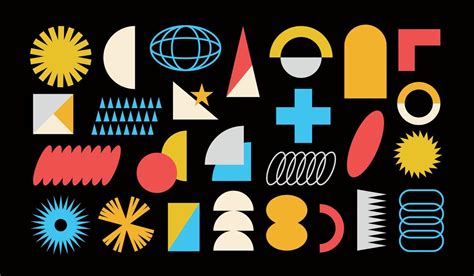 Geometric Abstract Shape Element Neo Retro Geometry Design Vector