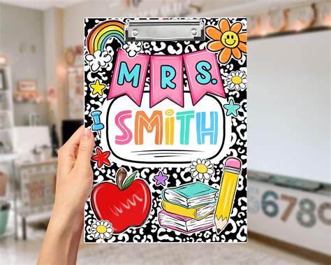Personalized Teacher Name Composition Book Clipboard Thank You T