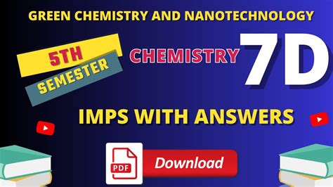 5th Sem Chemistry 7d Green Chemistry Imps With Answers Pdf 5th Sem 7d Paper Telugu Youtube