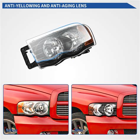Oedro Headlight Assembly Replacement For 2002 2005 Dodge