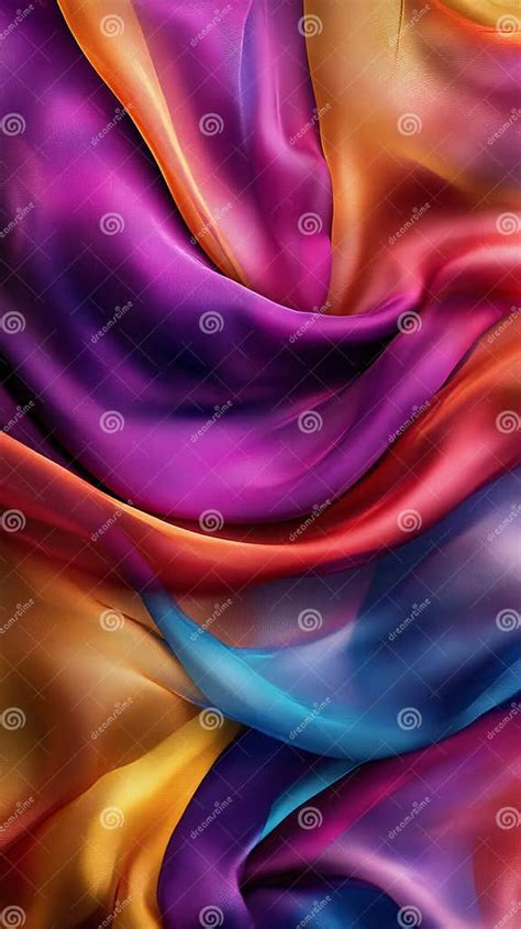 Colorful Silk Fabric With Vibrant Colors And Flowing Textures Abstract Art Concept Stock Image