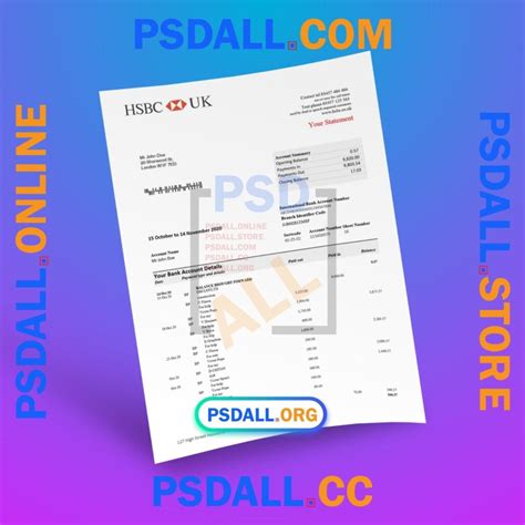 Hsbc Bank Statement Template In Pdf Format