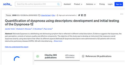 Quantification Of Dyspnoea Using Descriptors Development And Initial Testing Of The Dyspnoea 12