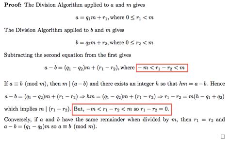 Elementary Number Theory Congruent Iff Same Remainder Cisr