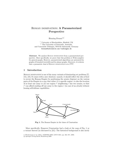 pdf roman domination a parameterized perspective