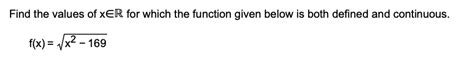 Solved Find The Values Of XR For Which The Function Given Chegg