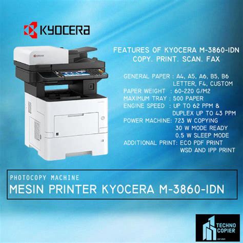 Mesin Fotocopy Fotokopi Kyocera M 3860 Idn M3860idn