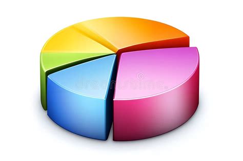 Colorful 3d Pie Chart Data Visualization Graph Showing Business Statistics And Financial Report