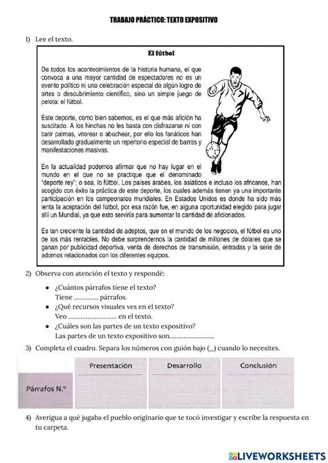 Ejercicio Interactivo De Texto Expositivo Ejemplo De Texto Expositivo Texto Informativo