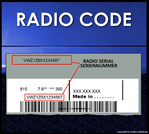 Vw Radio Code Bosch Bestellen Vwradiocodesde