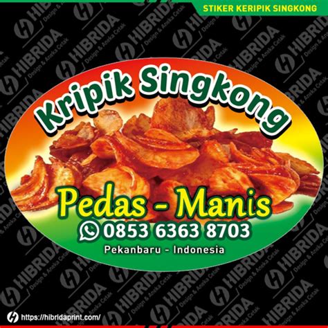 Stiker Label Keripik Singkong Pedas Manis