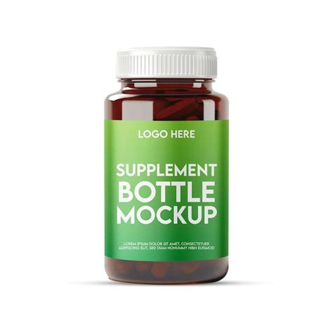 Premium Psd Supplement Bottle Psd Mockup Template