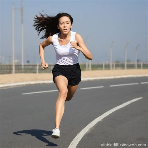 Fast Running Woman Stable Diffusion Online