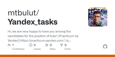 Github Mtbulut Yandex Tasks Hi We Are Very Happy To Have You Among The Candidates For The