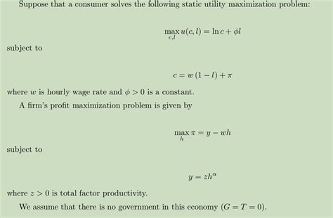 solved suppose that a consumer solves the following static