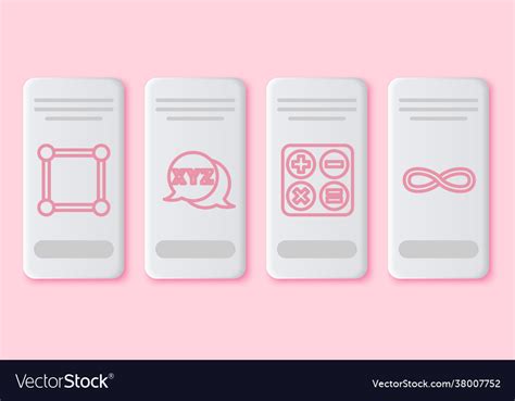 Set Line Chalkboard With Diagram Calculator Vector Image