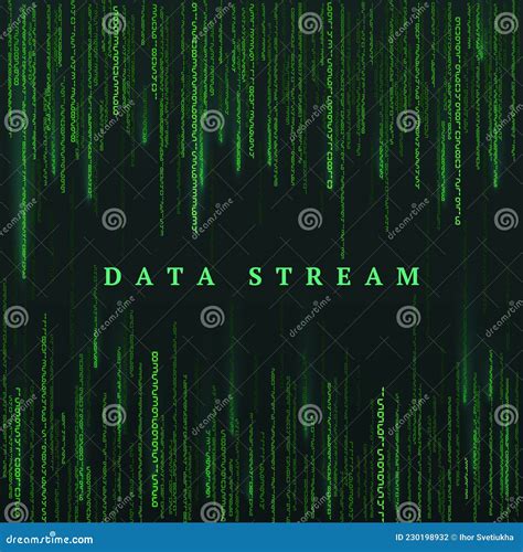 matrix green numbers sci fi or futuristic abstract background stock