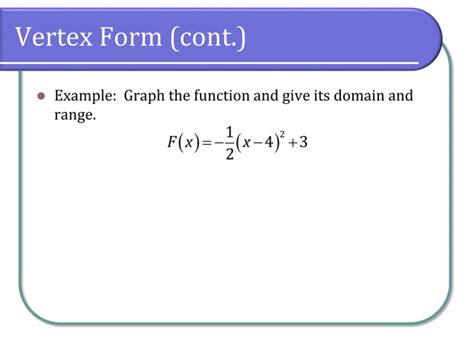3 1 Quadratic Functions And Models Ppt