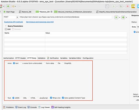When New A Web Service Request No Text Input Box To Input Json Body Bugs Report Katalon